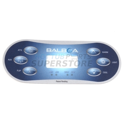 Balboa TP600 Topside Panel Overlay, 1 Pump + Aux | Hot Tub Parts Superstore