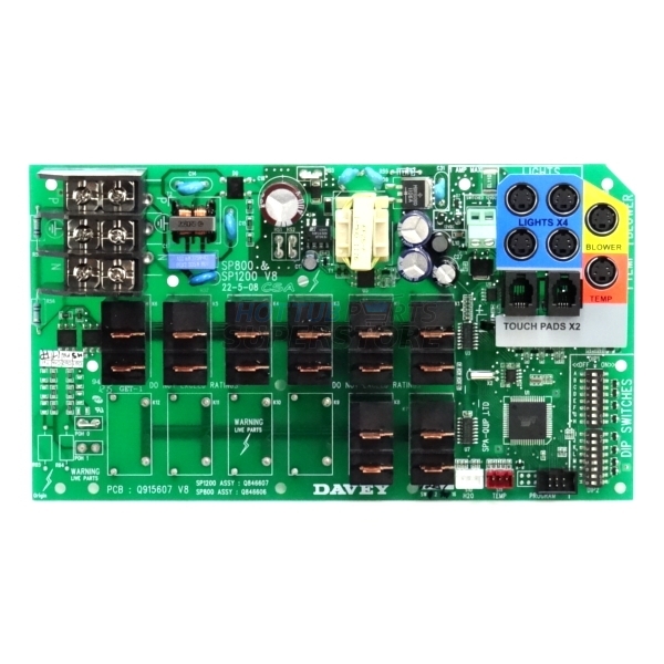 Davey / Spa-Quip SP800 Spa Power PCB | UK Hot Tub Circuit Boards